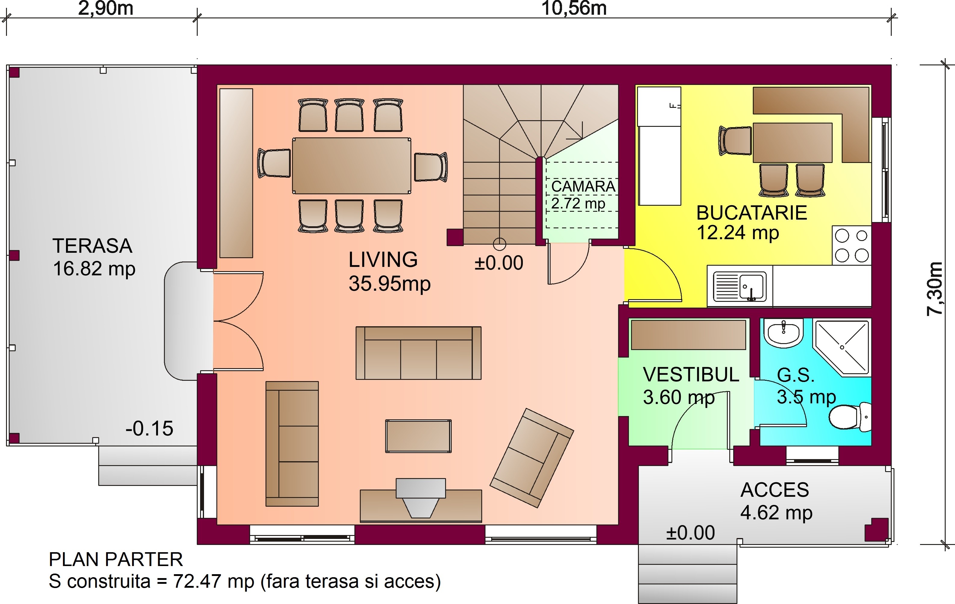 Proiect casa pe structura metalica E-140PE