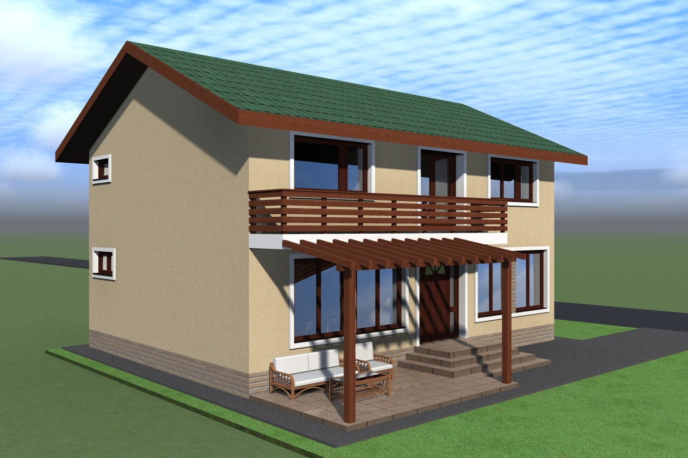 Proiect casa pe structura metalica E-204PE